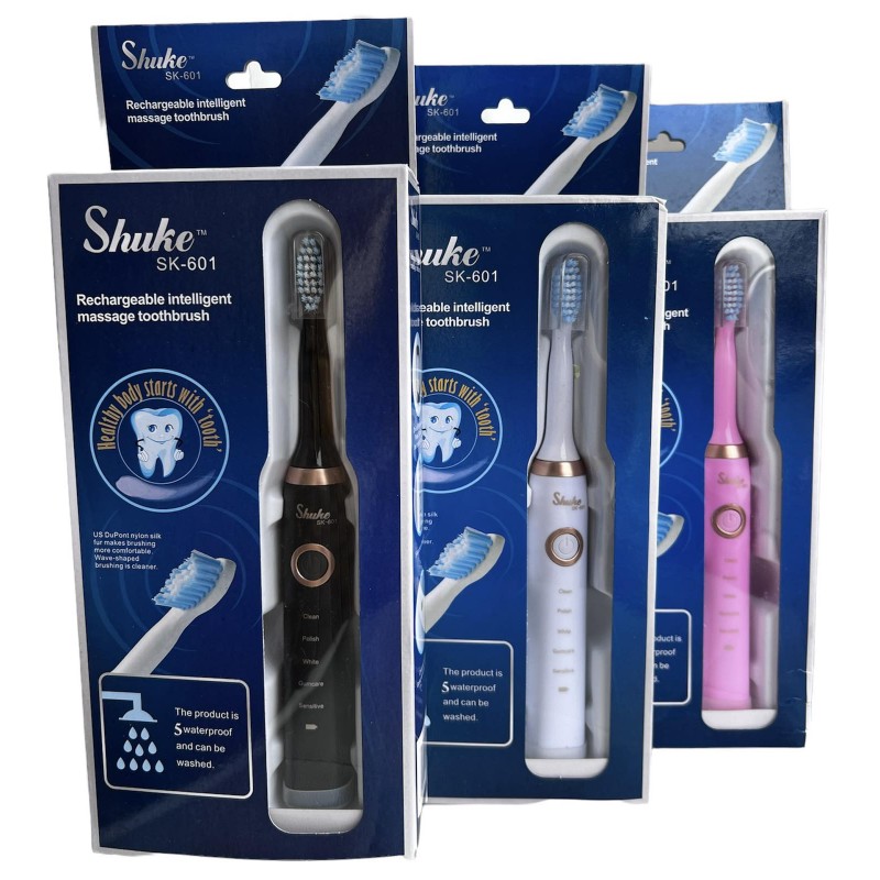 Щетка зубная электрическая Shuke SK-601 3 сменных щетки белая (120)